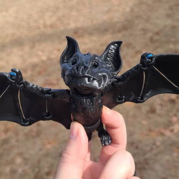Bat .STL Digital File for 3d Printing, Print-in-place Body, Snap-fit ...