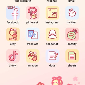 Sunflower Bee App Icon Set Kawaii Aesthetic Pack for Android IOS ...