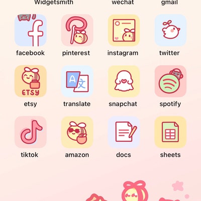 Sunflower Bee App Icon Set Kawaii Aesthetic Pack for Android IOS ...