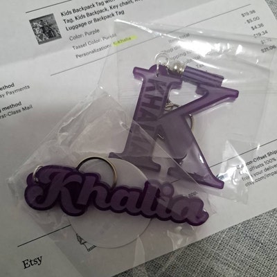 Kids Backpack Tag With Tassel, Personalized Custom Name Tag, Kids ...