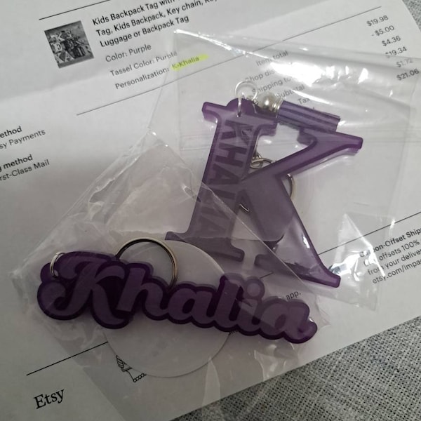 Kids Backpack Tag With Tassel, Personalized Custom Name Tag, Kids ...