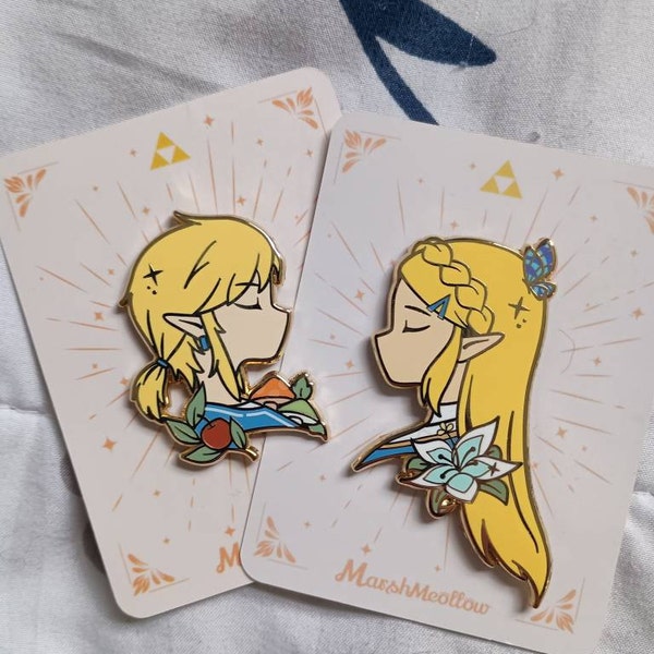 Botw Link & Zelda Hard Enamel Pin - Loz Pins - Pin Collection - Etsy