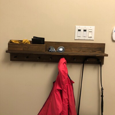 Wooden Peg Coat Rack, Entryway Organization - Etsy