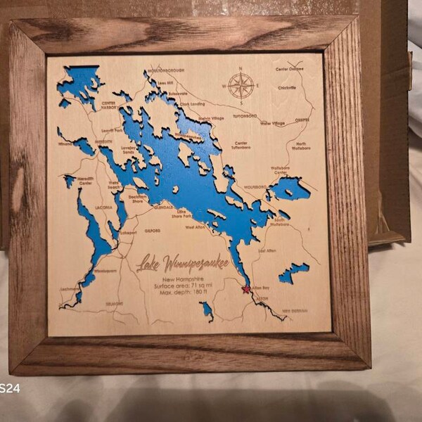 Digital File DXF, AI, SVG Custom Map Wood Bathymetric Map , Custom Wood ...