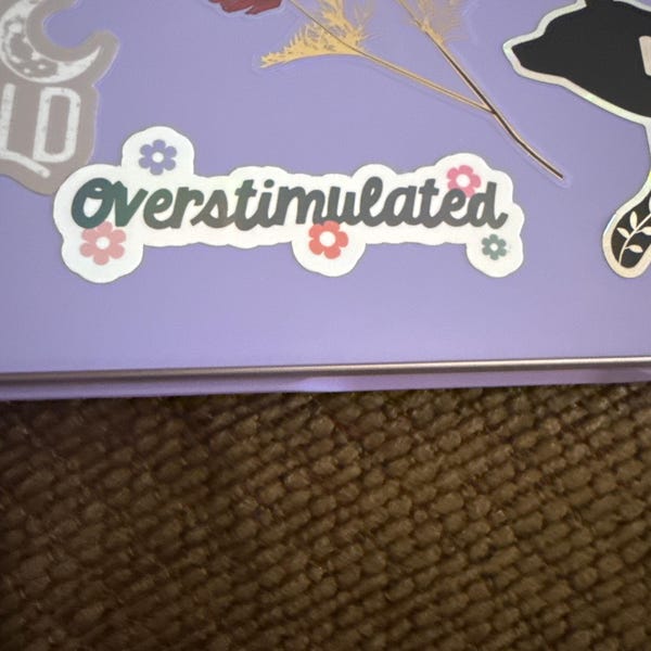 Overstimulated Waterproof Sticker Decal/ Mental Health Awareness/self ...
