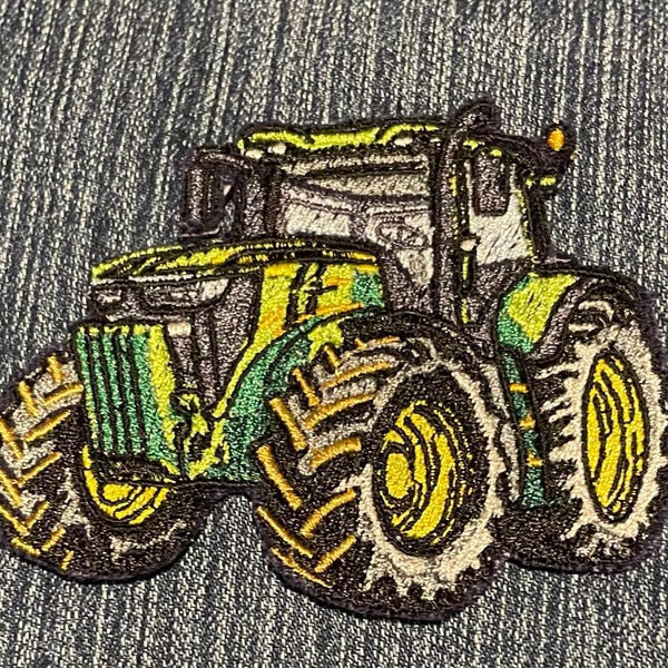 Tractor Embroidery Design, Green Farm Tractor Machine Embroidery Design ...