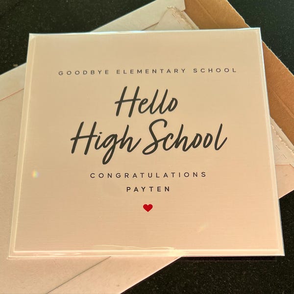 Middle School Graduation Card, for Girl, for Boy, Personalized Middle ...