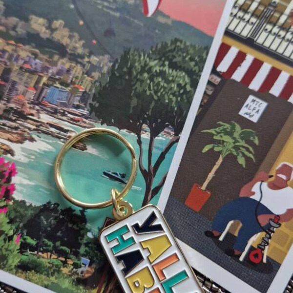 Yalla Habibi Keychain | Keyring Lebanon | Lebanese Souvenir | Lebanese ...