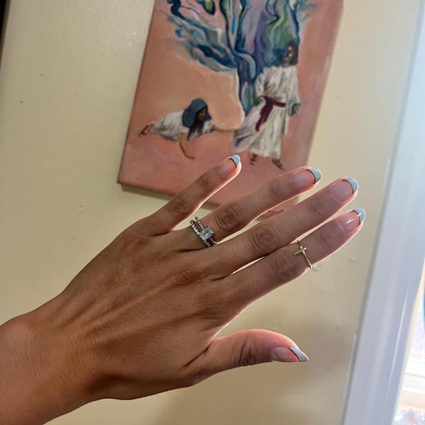 Gold Cross Ring and Dainty Thin Stackable Engagement Rings, Christian ...