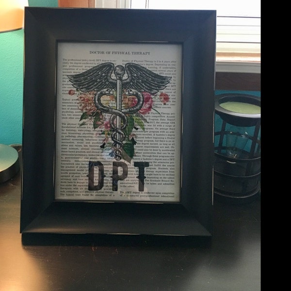 DPT With Flowers Print, Doctor of Physical Therapy Gift, DPT Graduation ...