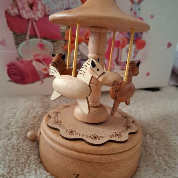 Personalized Music Box, Wooden Music Box, Engraved Name Music Box, Baby ...