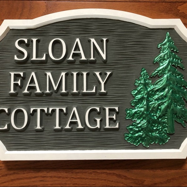 Custom Classic Farmhouse Carved Tree Address Plaque Name and Address ...