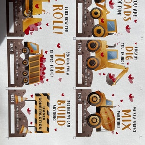 Printable Construction Valentine's Day Cards, Classroom Valentine's Day ...