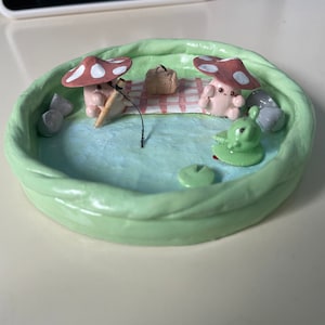 Mushroom Frog Clay Jewelry Dish Cottagecore Fairycore hand - Etsy