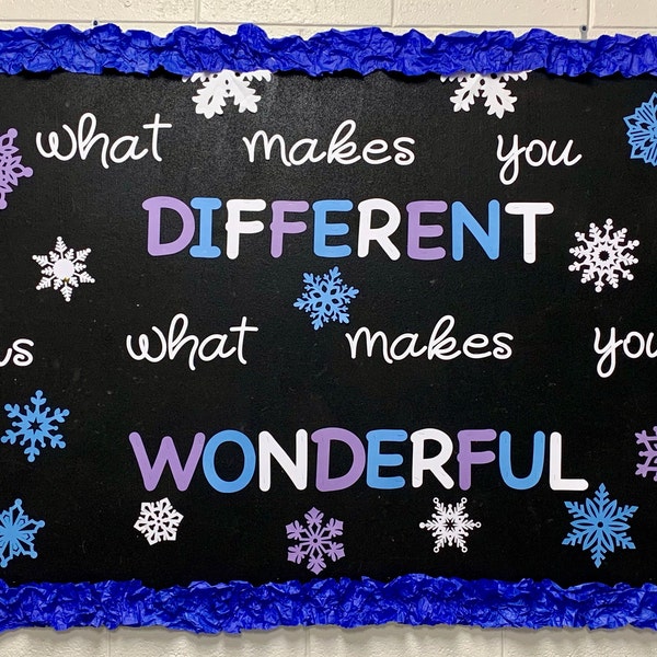 Winter Classroom Decoration, Snowflake Bulletin Board Cutouts ...