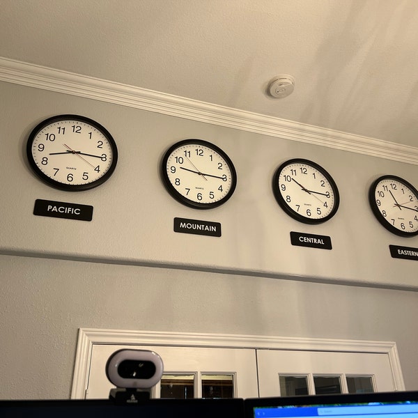 Bsign - World Clock Sign - Time Zone Clock Signs - Wood Sign for Wall ...