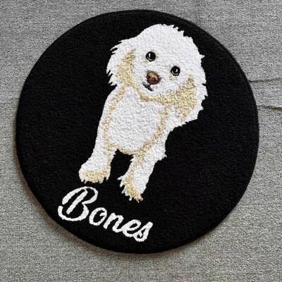Custom Pet Portrait Rug Personalized Cartoon Pet Rug, Animals, Dog, Cat ...