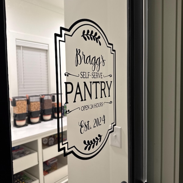Custom Pantry Decal - Custom Pantry Sticker - Customizable Pantry Door ...