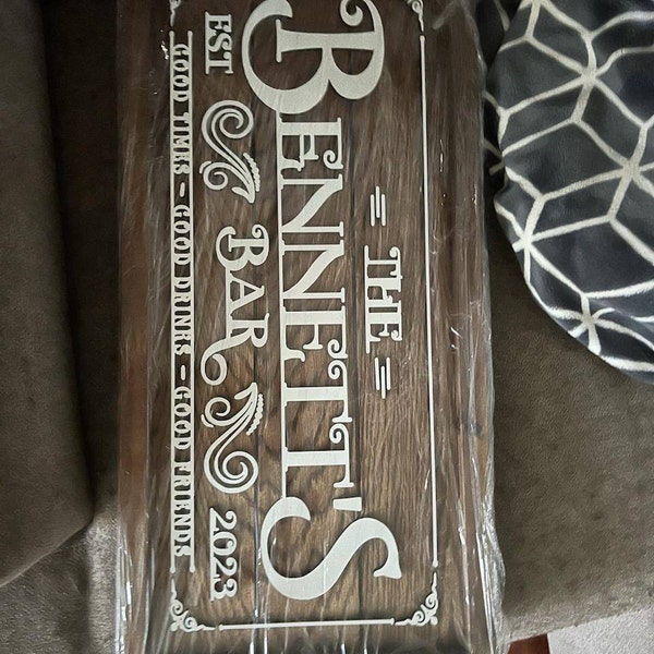 Personalized Handmade Oak Tree Bar Sign, Custom Wood Bar Sign, Bar and ...