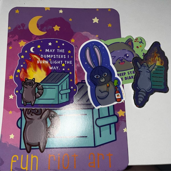 Dumpster Fire Raccoon Sticker for Laptop Stanley Cup Sticker Gift for ...