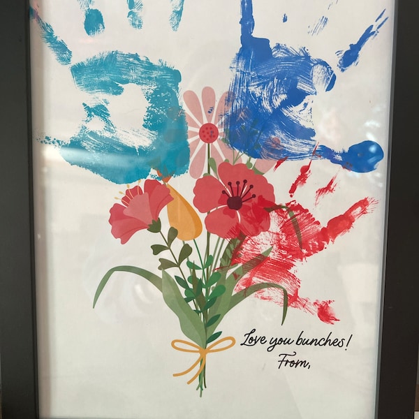 Mothers Day Flower Handprint Art Bundle, Printable | Mom Craft Gift ...