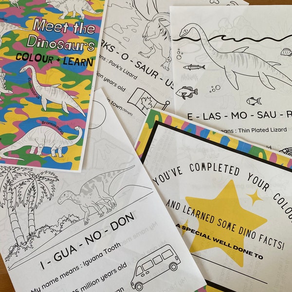 Printable Dinosaur Colouring Pages for Kids A4 With Names Fun Facts ...