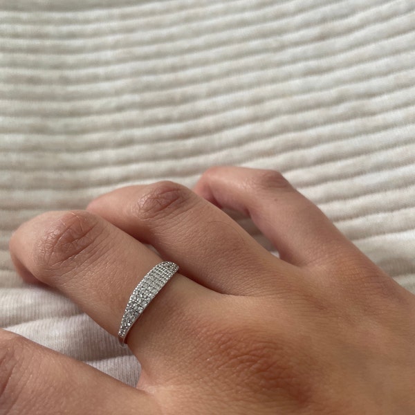 Pave Signet Ring by Caitlyn Minimalist • Skinny Pave Ring • Stacking ...