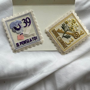 Vintage Stamps Iron on Patch,french Stamps, Embroidered Iron on Patch ...