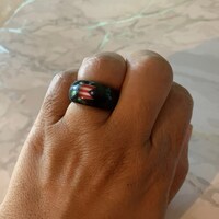 Art Deco Fiery Natural Opal & Angel Hair Rutilated Quartz Necklace With ...