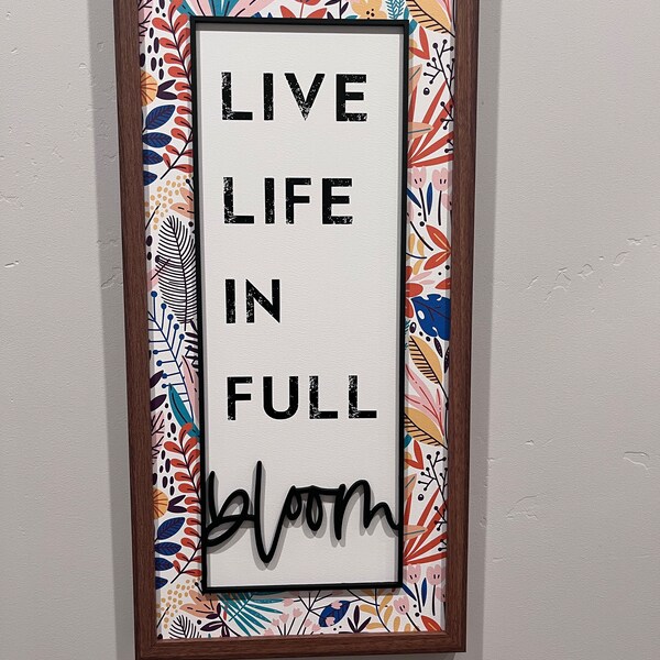 Spring Wood Sign, Farmhouse Spring Sign, Live Life Sign, Spring Home ...