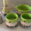 Hand-painted Lotus Ceramic Matcha Bowl With Spout Bamboo Whisk and ...