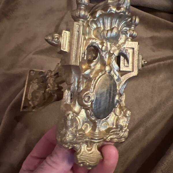 A Set of Two Matching Antique Brass Keyhole Cover Made in France in the ...