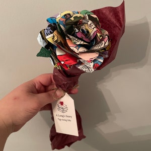 Pink Book Paper Roses Book Page Classic Literature - Etsy