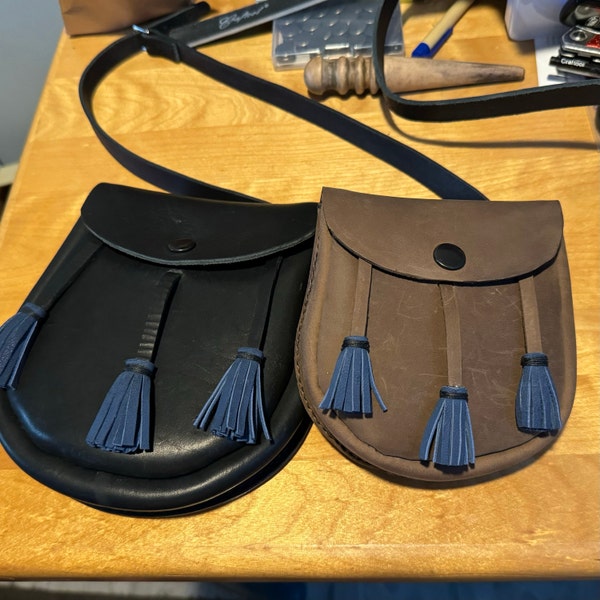 Leather Scottish Sporran Pouch Tutorial and PDF Pattern Digital ...