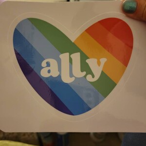 Ally Sticker LGBTQ Ally Decal LGBT Ally Bumper Sticker - Etsy