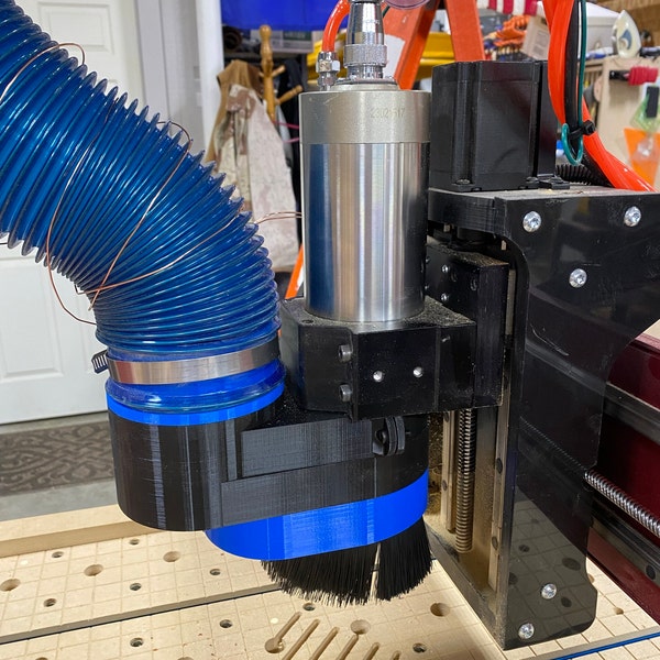 CNC Dust Boot MS8040, 80mm Body 4in Hose, 3D Printed CNC Dust Shoe for ...
