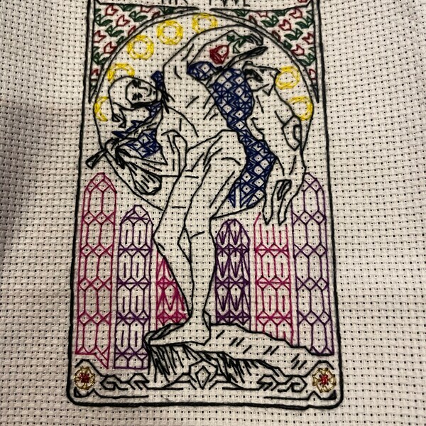 THE FOOL Tarot Modern Cross Stitch Pattern Blackwork Embroidery Art ...