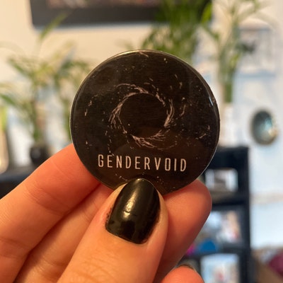 Not a Boy, Not a Girl & Gendervoid Badges 38mm Nonbinary Agender Black ...