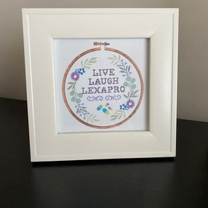 Cross Stitch Live Laugh Lexapro Mental Health Vinyl Decal - Etsy