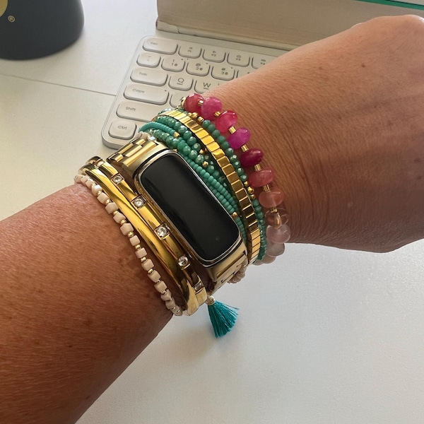 Rainbow Gemstone Beaded Bracelet: Opal Rondelle Beads, Gold Vermeil ...