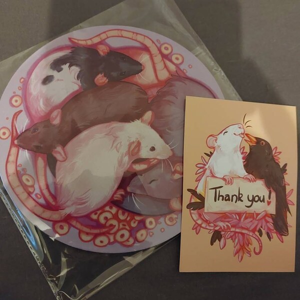 Mouse Pad - Rat Cuddle Puddle - Computer Mat - Desktop Mousepad - Desk ...