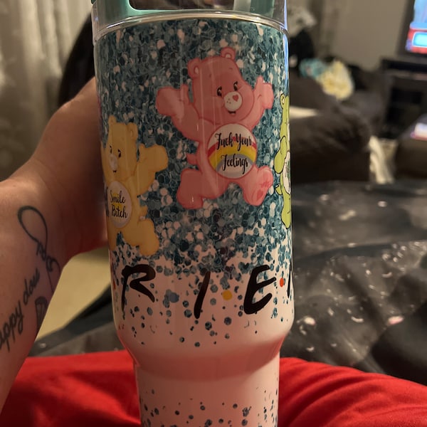 20oz. Tumbler, Middle Finger Bear With Straw and Lid, Hot or Cold ...