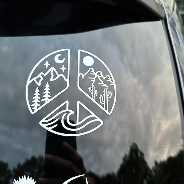 DECAL [elemental Peace] Vinyl Decal | Mountain Decal | Peace Decal ...