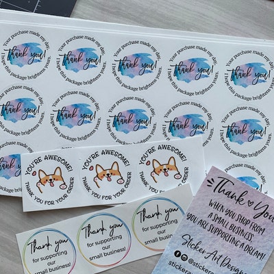 16 Thank You Stickers Happy Mail Labels Packaging Stickers - Etsy