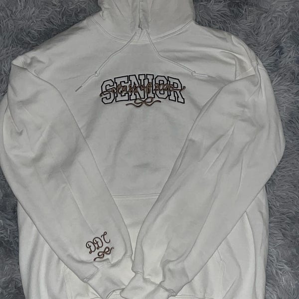 Custom Embroidered Senior Hoodie, Coquette Bow, Senior Team Shirts ...