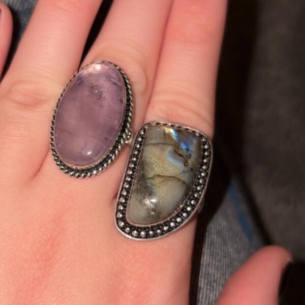 Natural Multi Gemstone Rings, Vintage Rings, Handmade Rings, Artisan ...