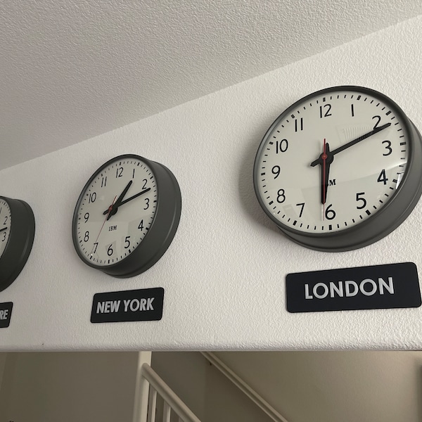 Bsign - World Clock Sign - Time Zone Clock Signs - Wood Sign for Wall ...
