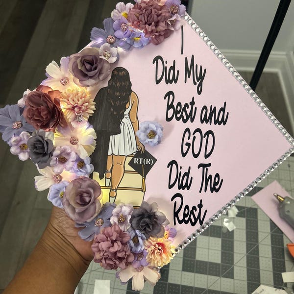 Graduation Melanin Woman Going up Stairs Plus Size Cap Tassel Student ...