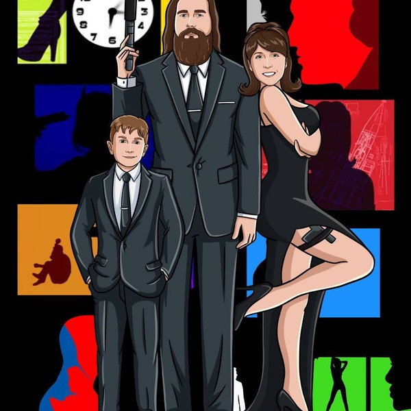 Archer Portrait, Archer Couple Portrait, Secret Agent Digital ...