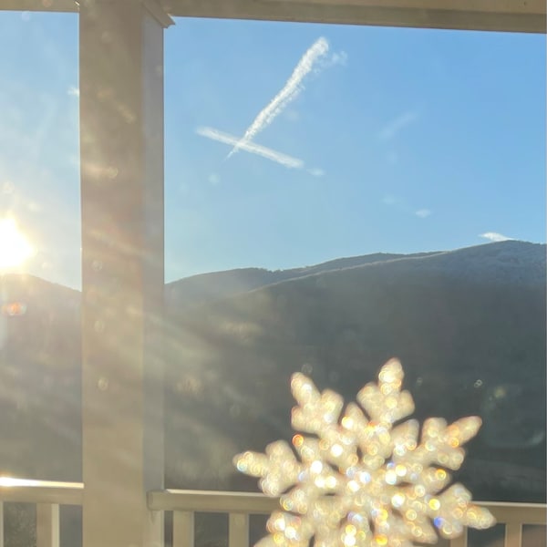 Snowflake Star Window Decorations- Christmas Window Cling- Reusable Set ...